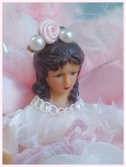 Brunette Angel Mini Tree Topper Shabby Chic Christmas Decor