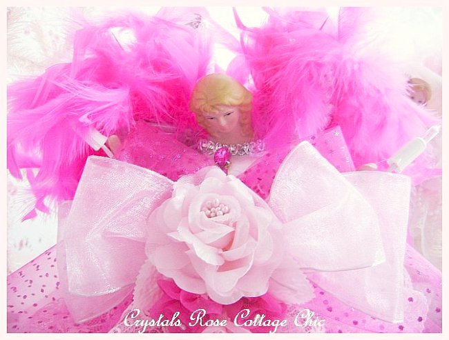 bright pink angel tree topper