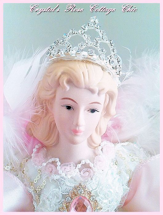 Shabby Chic Pink Princess Bride Angel Tree Topper