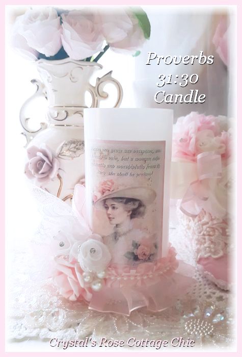 Proverbs 31:30 Victorian Lady LED Timer Candle 6