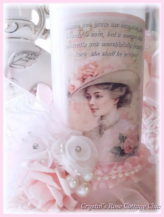 Proverbs 31:30 Victorian Lady LED Timer Candle 6