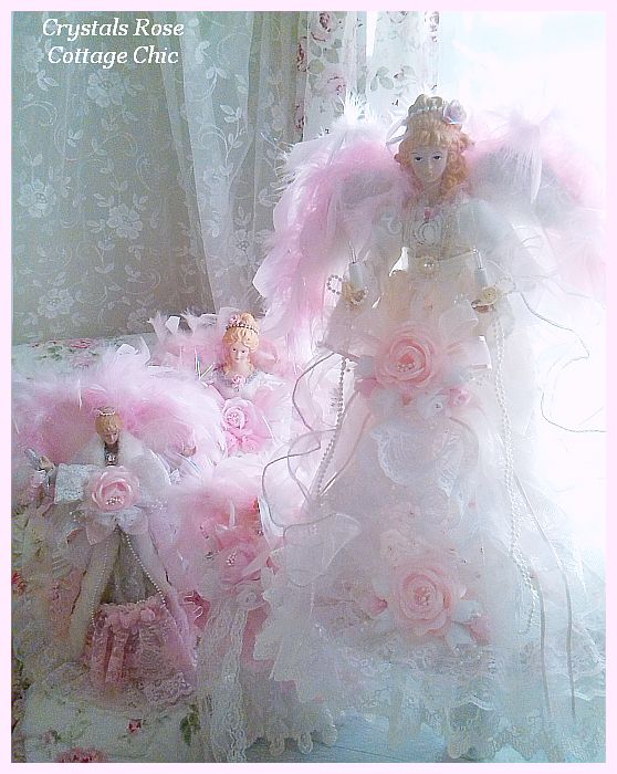 Bella Rose and Lace Pink Angel Tree Topper
