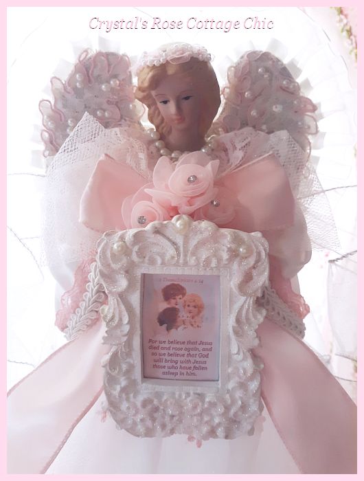 Pretty Pink Memory Remembrance Angel Tree Topper