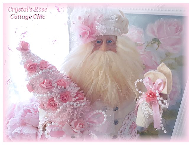 Shabby Chic Pink Baker Santa