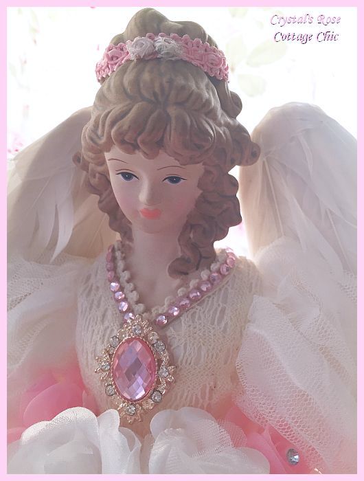 Beautiful Pink Ribbons and Lace Angel Tree Topper