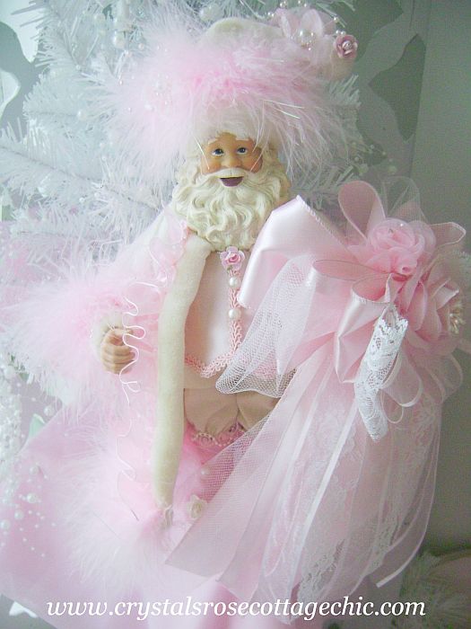 shabby chic pink santa victorian