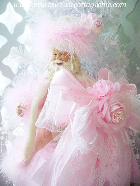 shabby chic pink santa victorian