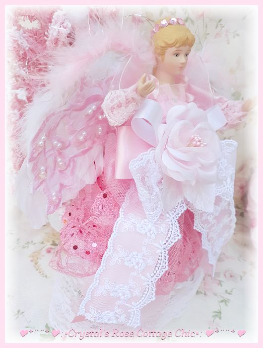Petite Pink Angel Tree Topper...Free Shipping