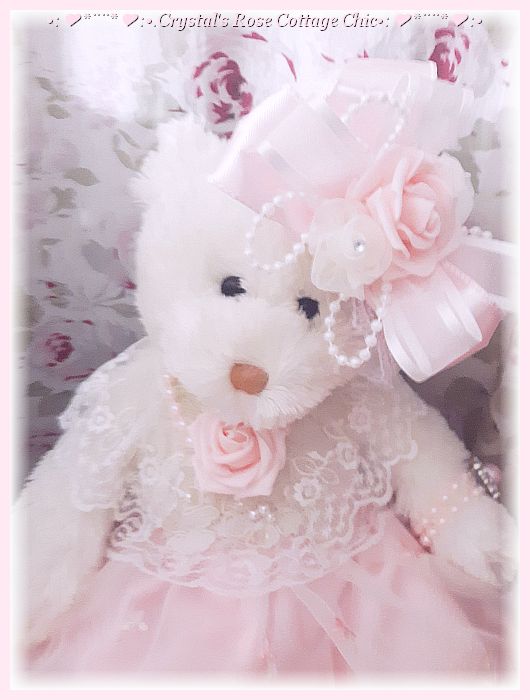 Pink Rose Victorian Bear