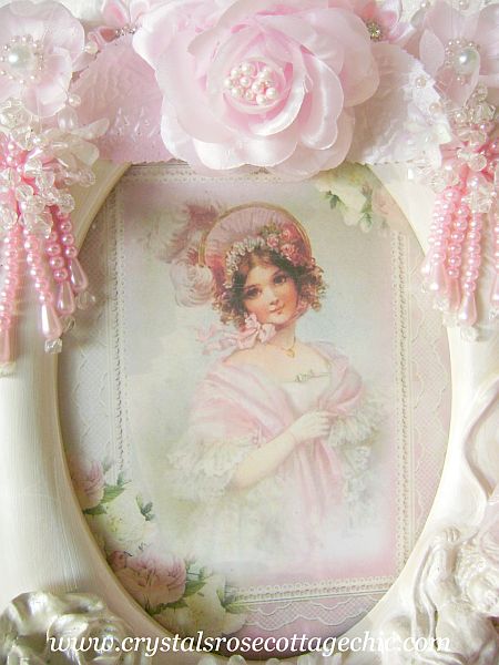 Pink Victorian girl decor embellished frame